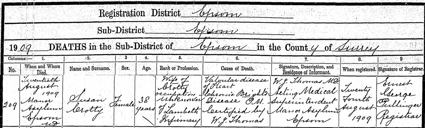 CROTTY, Susan - Friends of Horton Cemetery