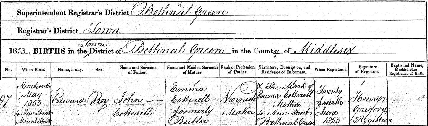 COTTRELL, Edward - Friends of Horton Cemetery